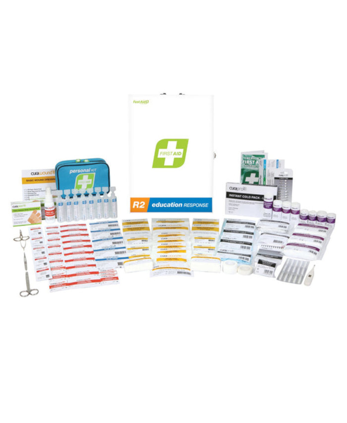 First Aid Kit, R2, Education Response Kit, Metal Wall Mount - FastAid