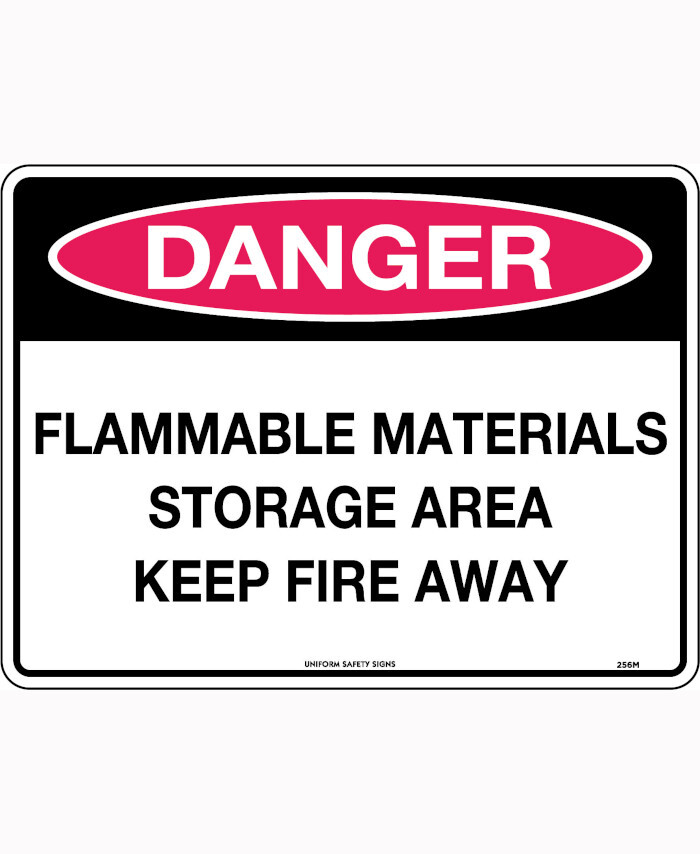 600x400mm - Poly - Danger Flammable Materials Storage Area Keep Fire ...