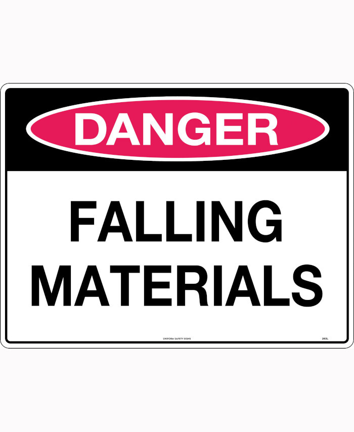 600x400mm - Poly - Danger Falling Materials - Uniform Safety Signs