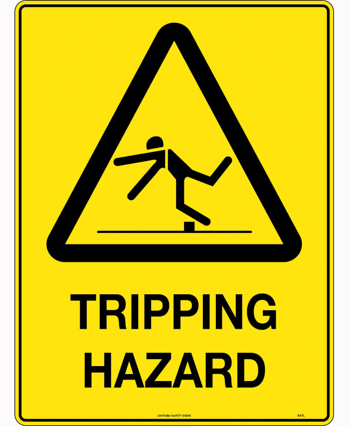300x225mm - Poly - Tripping Hazard - Uniform Safety Signs