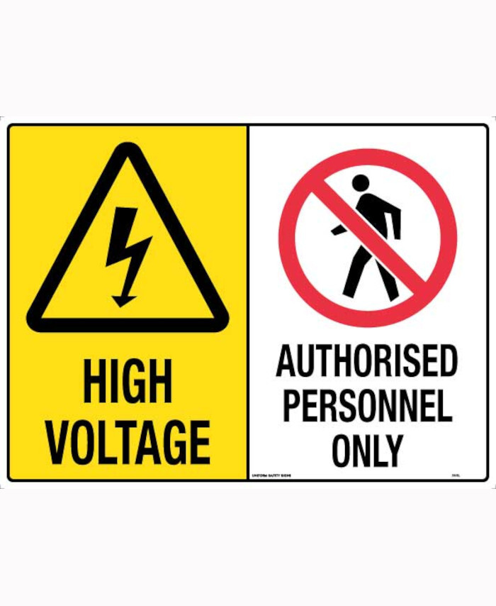 600x400mm - Metal - Multi Sign - High Voltage/Authorised Personnel Only ...