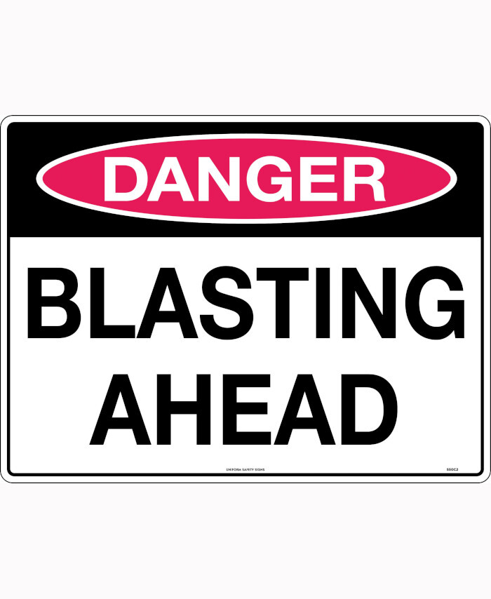 600x400mm - Metal, Class 2 Reflective - Danger Blasting Ahead - Uniform ...