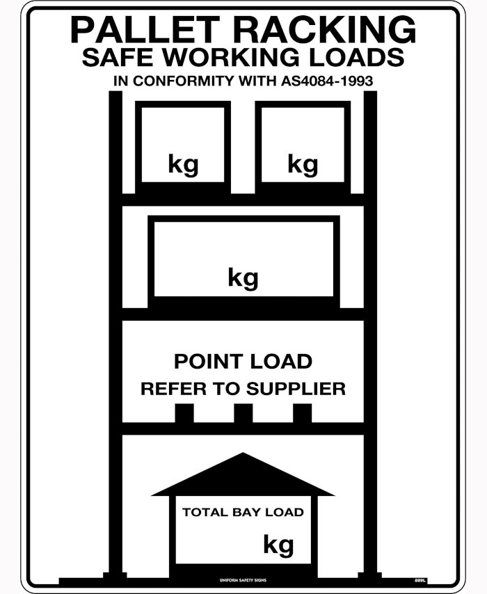 600x400mm - Poly - Pallet Racking Signage - Uniform Safety Signs