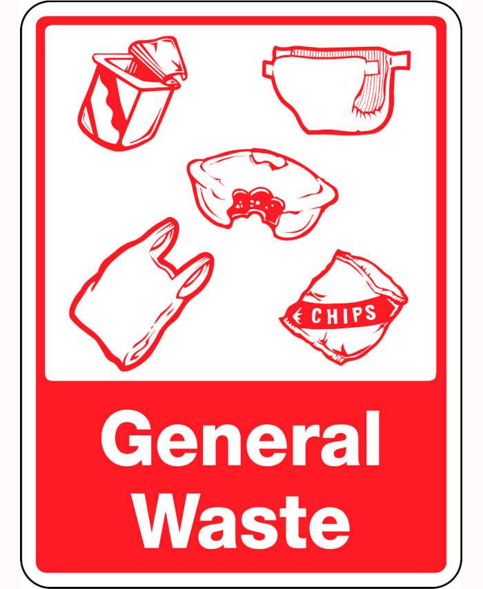300x225mm - Poly - General Waste [With Recycling Picto] - Uniform ...