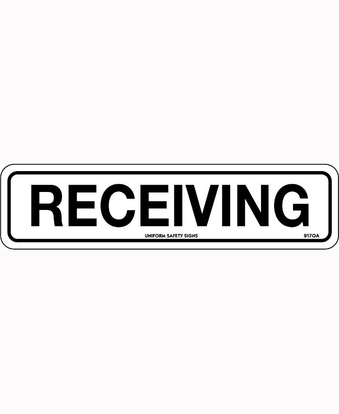 200x50mm - Self Adhesive - Packet of 4 - Receiving - Uniform Safety Signs