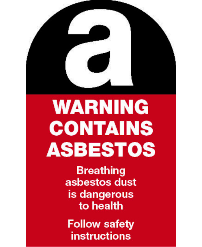 90x55mm - Self Adhesive - Sheet of 10 - Warning Contains Asbestos etc ...