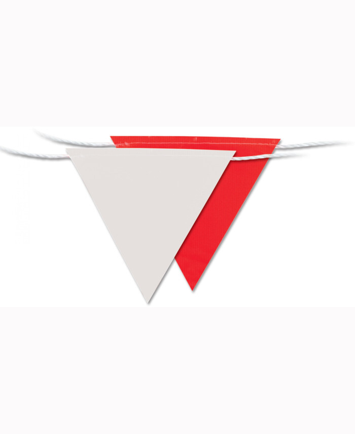 Red & White Bunting Flags (30mtr Roll) - Uniform Safety Signs