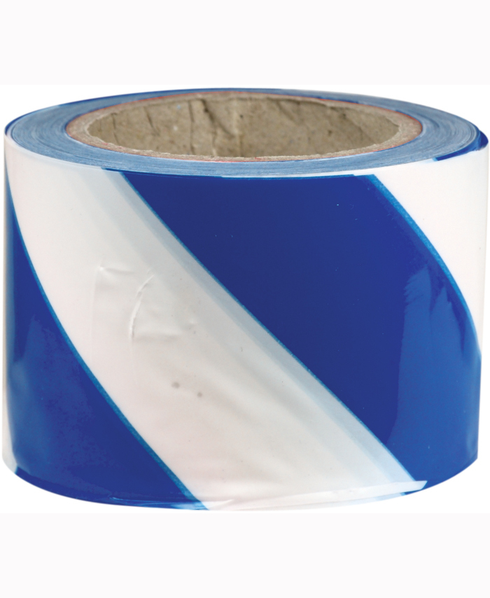 75mm x 500mtr - Barrier Tape - Blue and White - Uniform Safety Signs