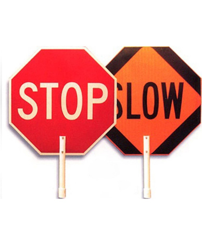 600mm - Class 1 Reflective - Stop/Slow Baton with Wooden Handle ...