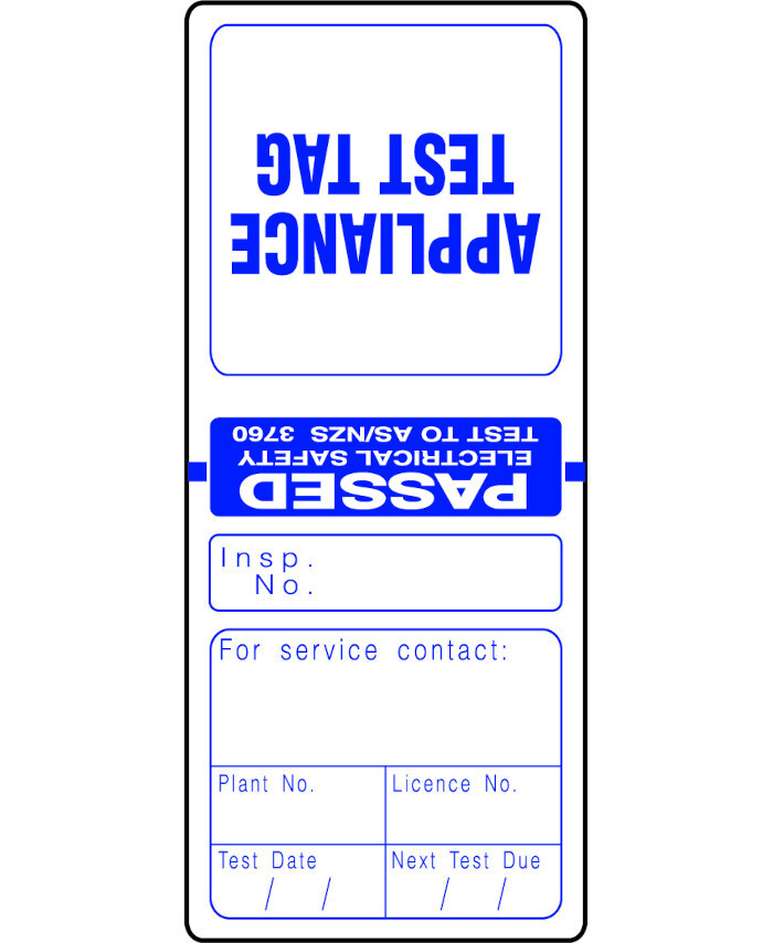 Blue Electrical Test Tags (Pkt 100) - Uniform Safety Signs