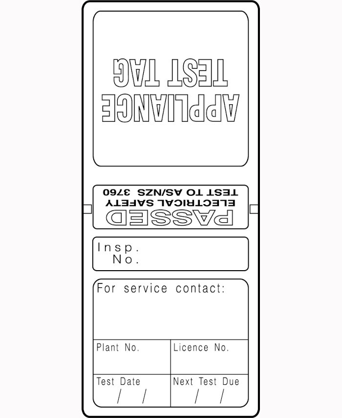 White Electrical Test Tags (Pkt 100) - 6 months, July-December Testing ...
