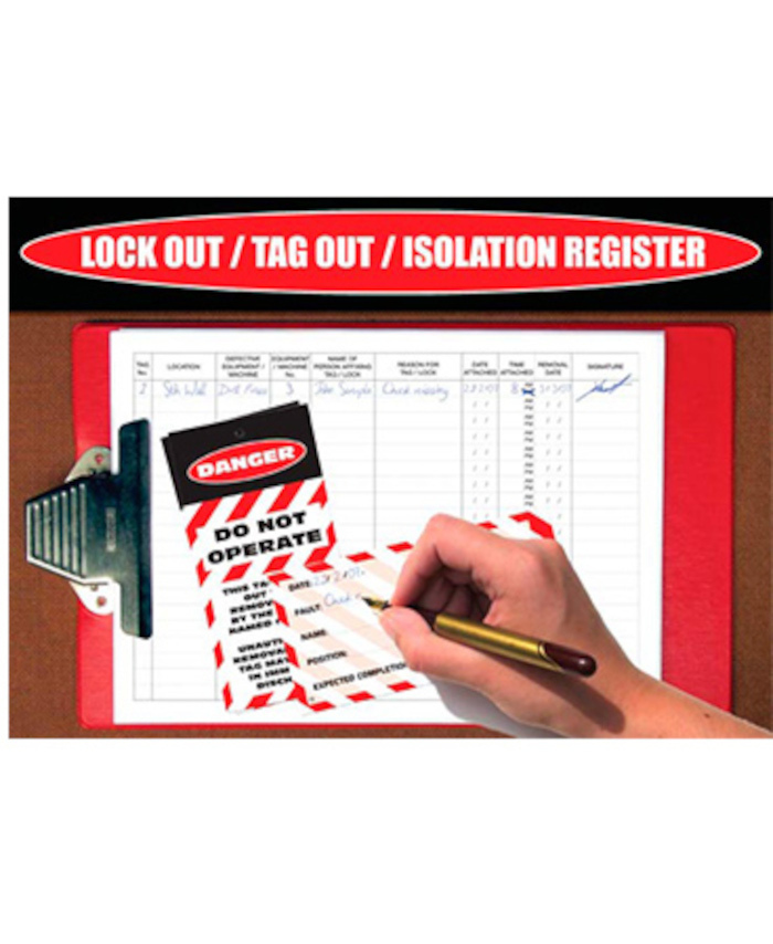 Lock Out Tag Register Logbook - A4 Size - Uniform Safety Signs