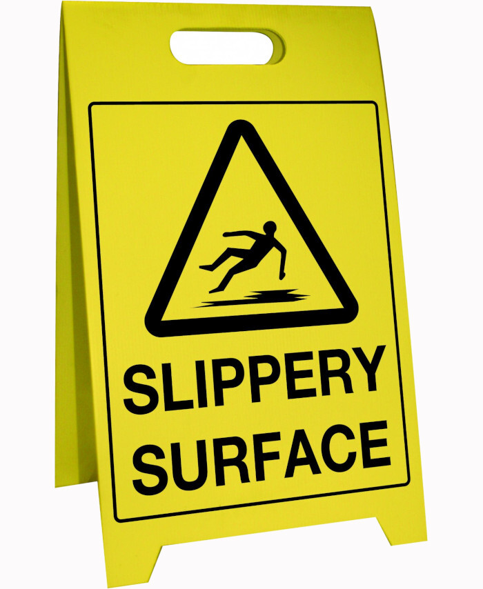 500x300mm - Corflute Sign Stands - Slippery Surface - Uniform Safety Signs