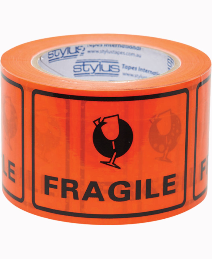 100x75mm Perforated Packaging Labels - Fragile (roll 500) - Uniform ...
