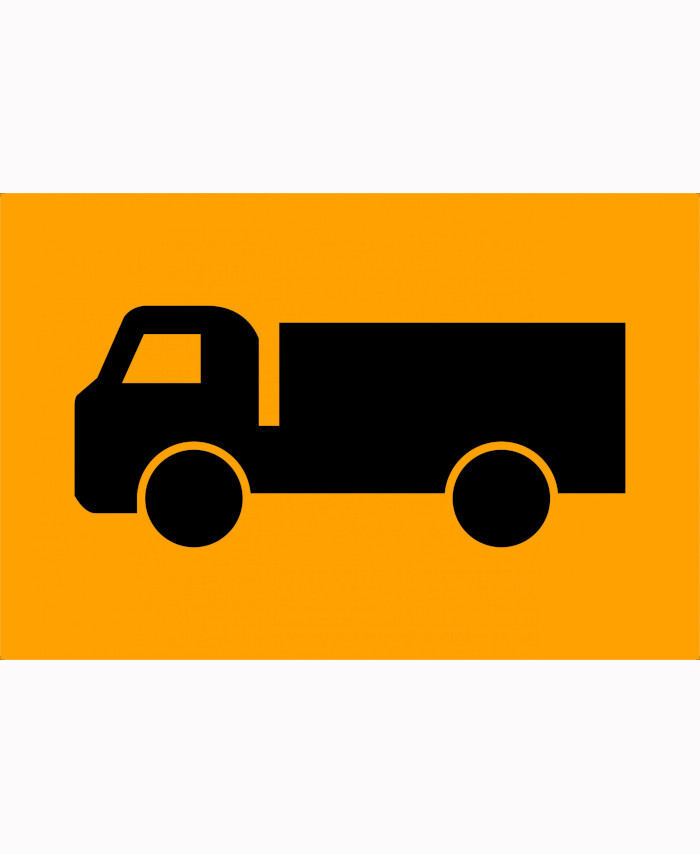 900x600mm - Metal - Class 1 Reflective - Truck Picto - Uniform Safety Signs