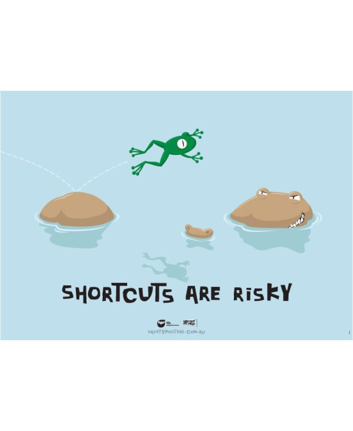 594x420mm - Laminated Safety Poster - Shortcuts are Risky - Uniform ...