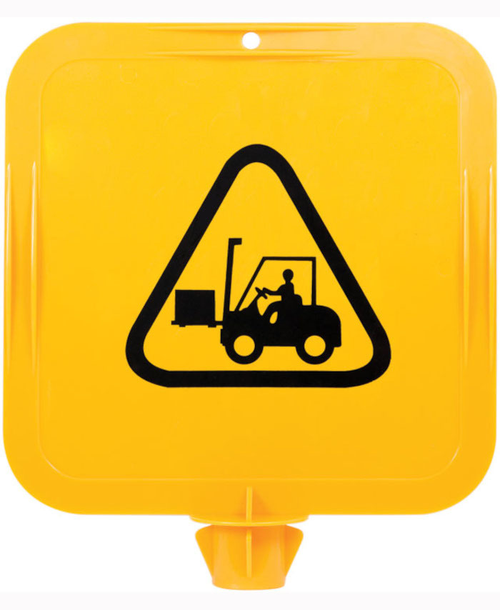 Yellow Lock-in Sign Frame - Forklifts Pictogram - Uniform Safety Signs