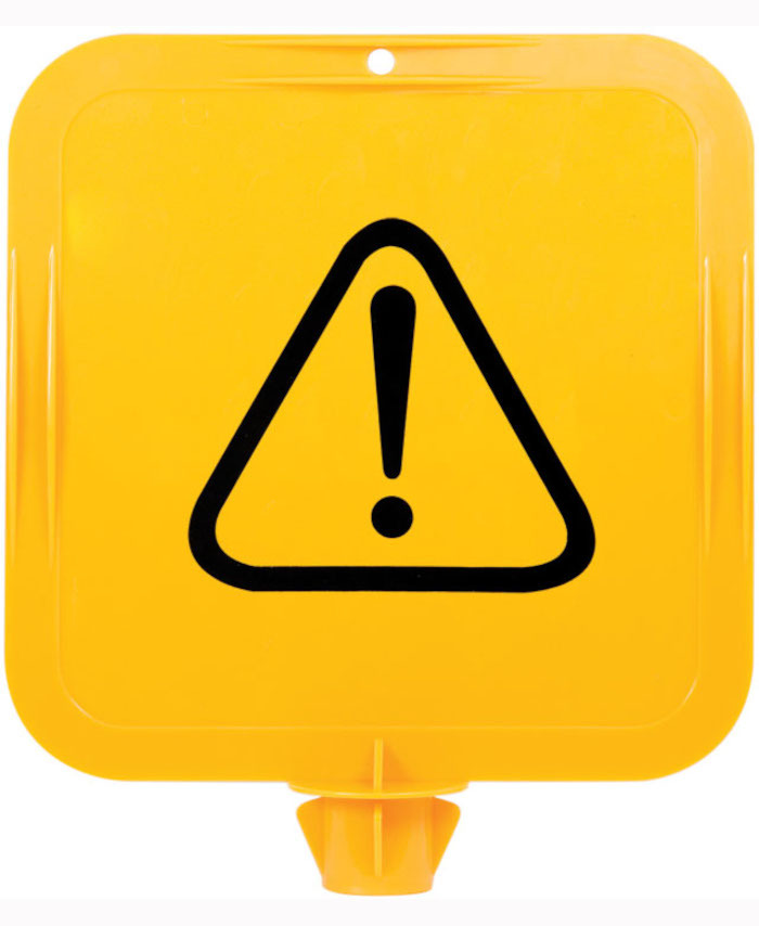 Yellow Lock-In Sign Frame - Warning Triangle & Exclamation Mark ...