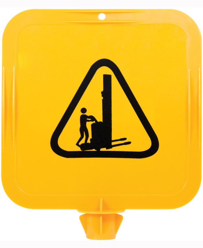 Yellow Lock-In Sign Frame - Walkie Stacker Pictogram - Uniform Safety Signs