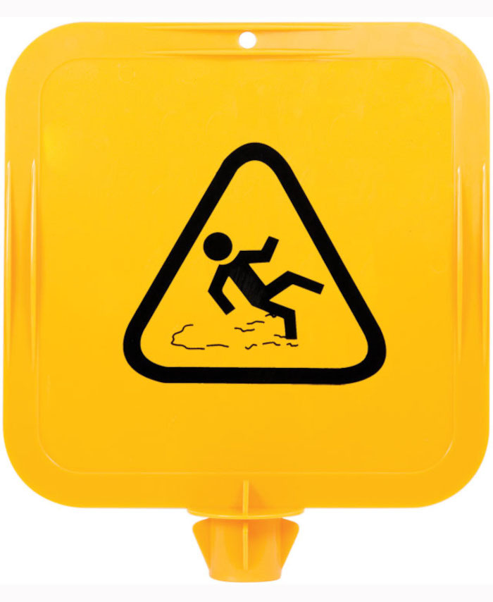 Yellow Lock-In Sign Frame - Wet Floor Pictogram - Uniform Safety Signs