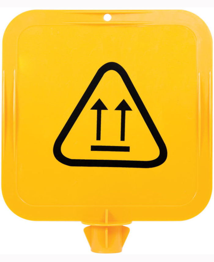 Yellow Lock-In Sign Frame - Workers Above Pictogram - Uniform Safety Signs