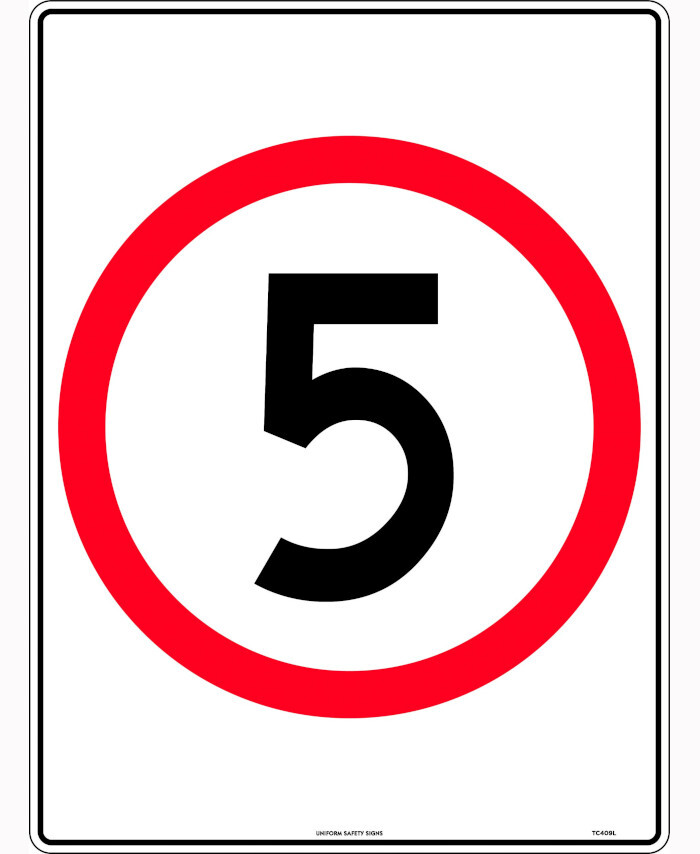 600x450mm - Aluminium - Class 1 Reflective - 5 km Speed Restriction in ...