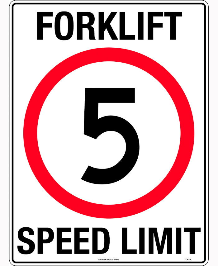 600x400mm - Metal - Forklift Speed Limit 5km - Uniform Safety Signs