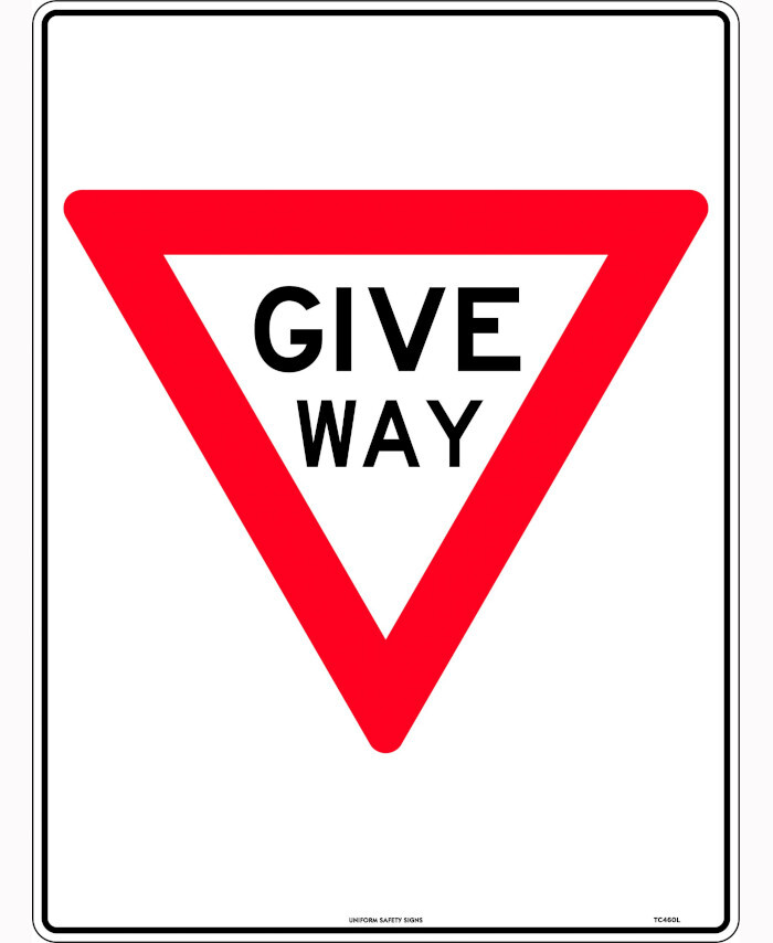 600x400mm - Metal - Portrait - Give Way Triangle - Uniform Safety Signs