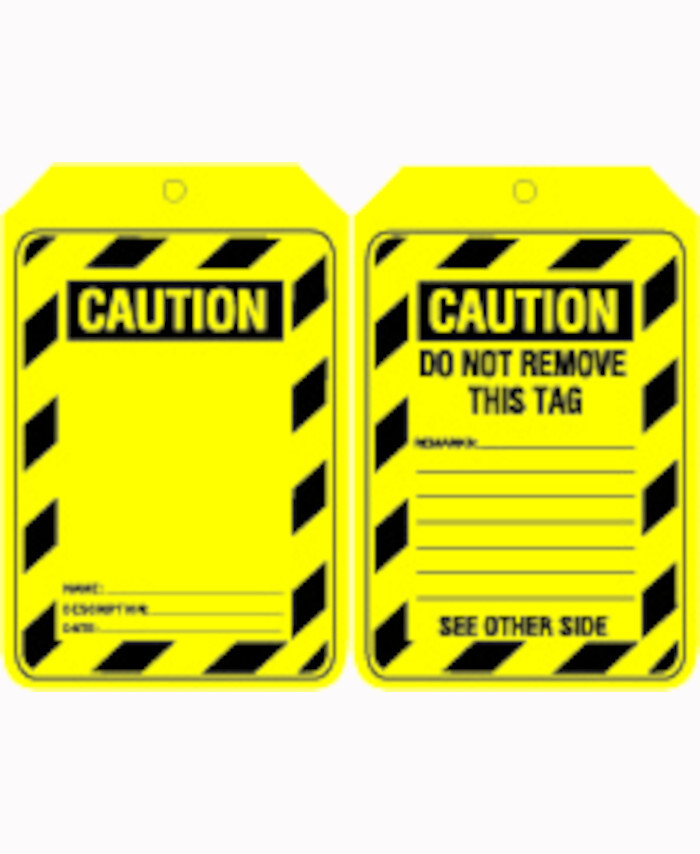 90x140mm - Cardboard Tags - Pkt of 100 - Caution Blank - Uniform Safety ...
