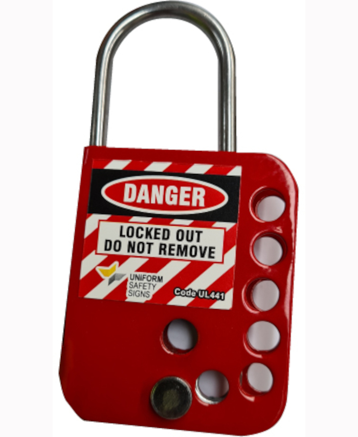 Heavy Duty Hasp - Red - 7 Hole - Uniform Safety Signs