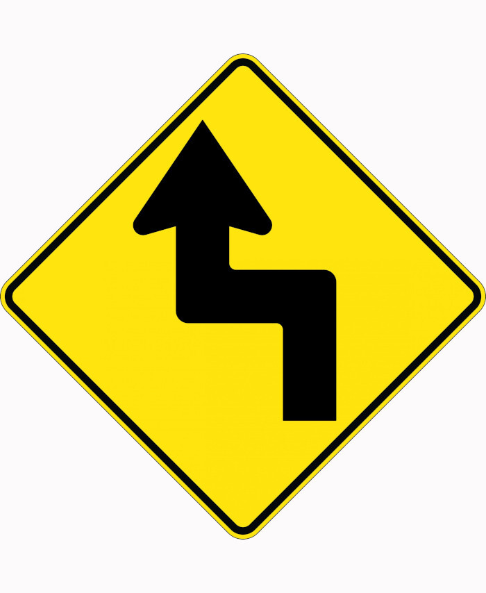 600x600mm - Aluminium - Class 1 Reflective - Reverse Turn Left Picto ...