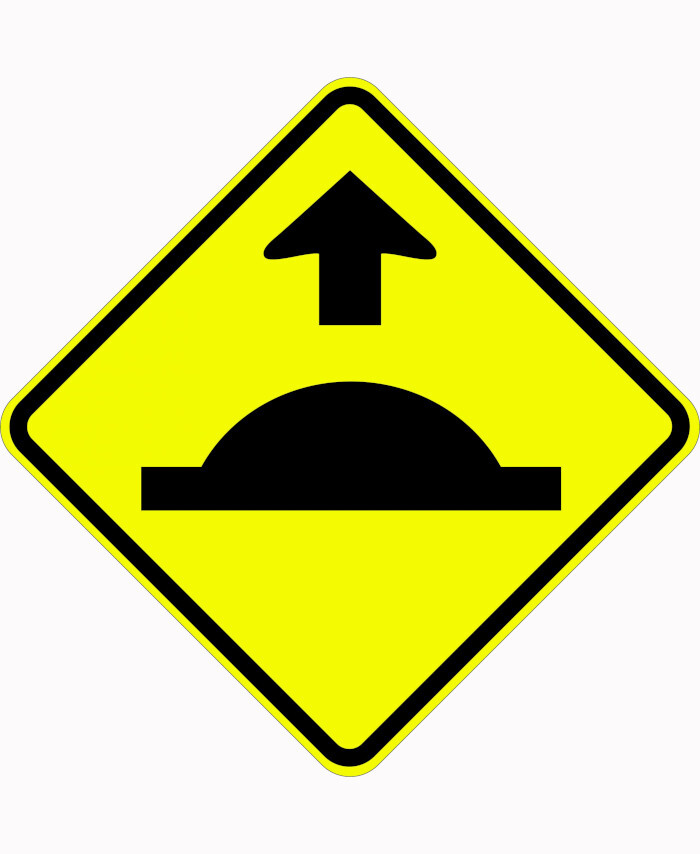 900x900mm - Aluminium - Class 1 Reflective - Road Humps Ahead - Uniform ...