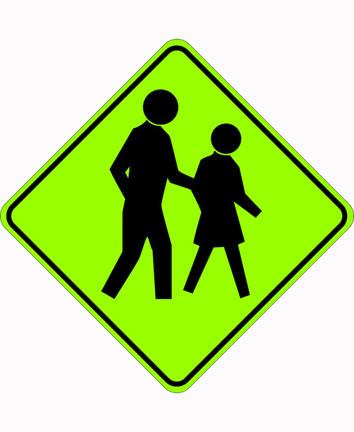 900x900mm - Aluminium - Class 1 Reflective - Pedestrian Picto - Uniform ...
