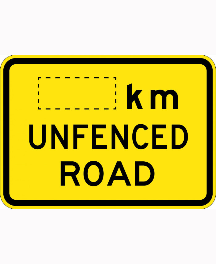 700x500mm - Aluminium - Class 1 Reflective - __km Unfenced Road ...