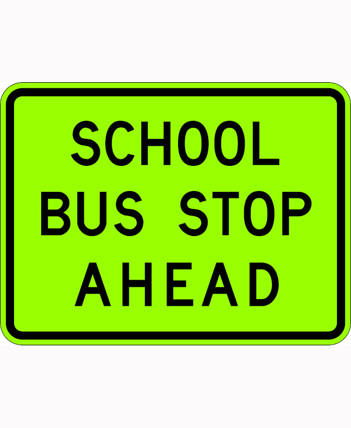 960x720mm - Aluminium - Class 1 Reflective - School Bus Stop Ahead ...