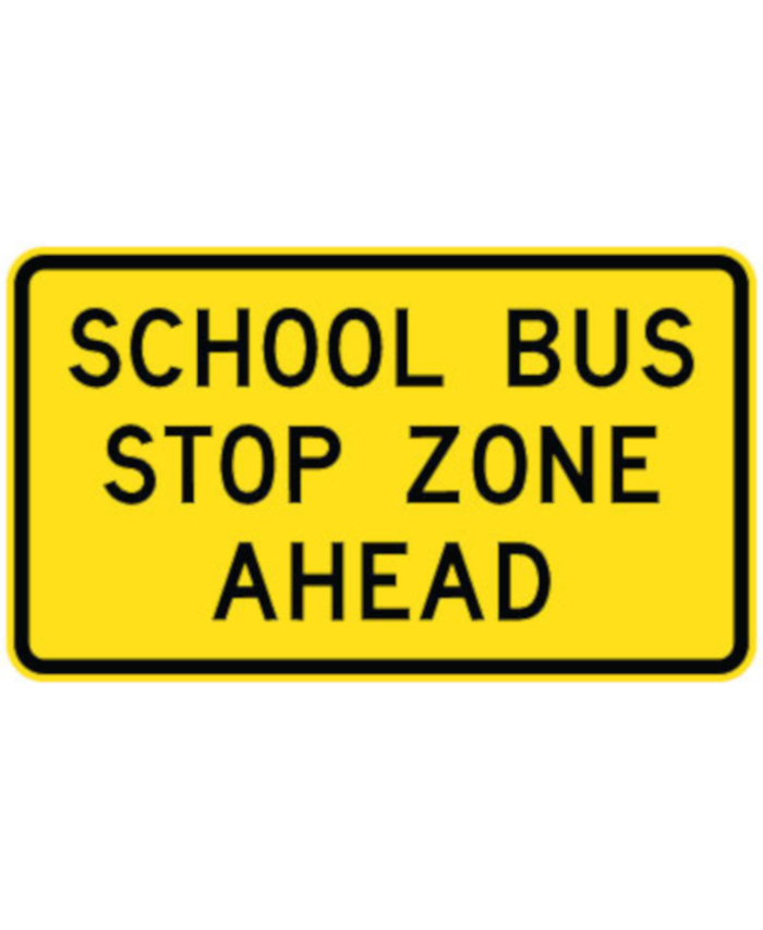 1145x660mm - Aluminium - Class 1 Reflective - School Bus Stop Zone ...