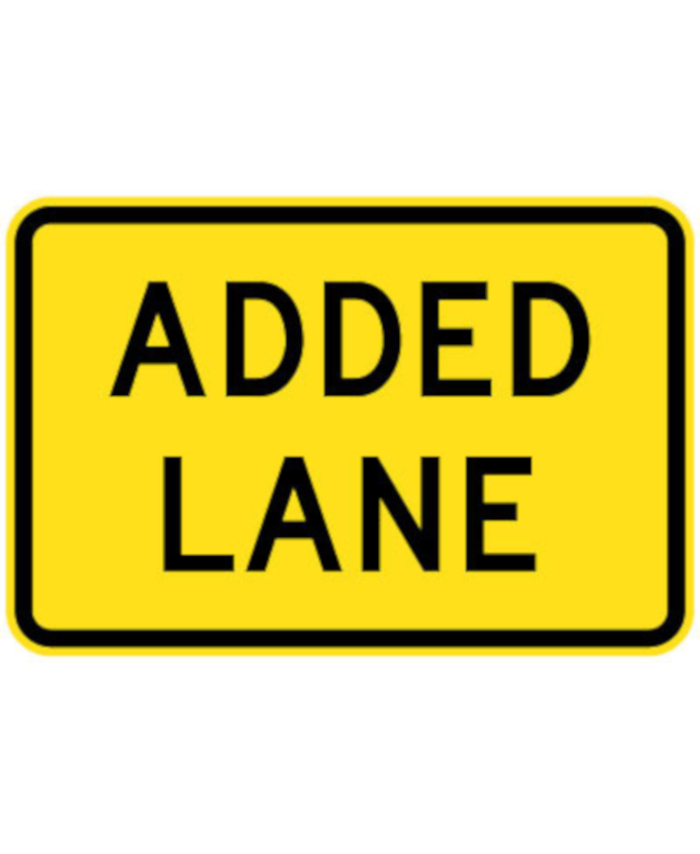 600x400mm - Aluminium - Class 1 Reflective - Added Lane - Uniform ...